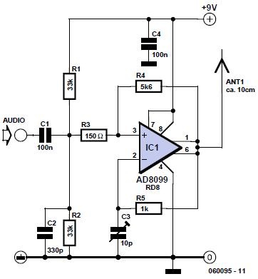 Circuit Labs - Electronic Circuits Collection: Opamp VHF FM Transmitter